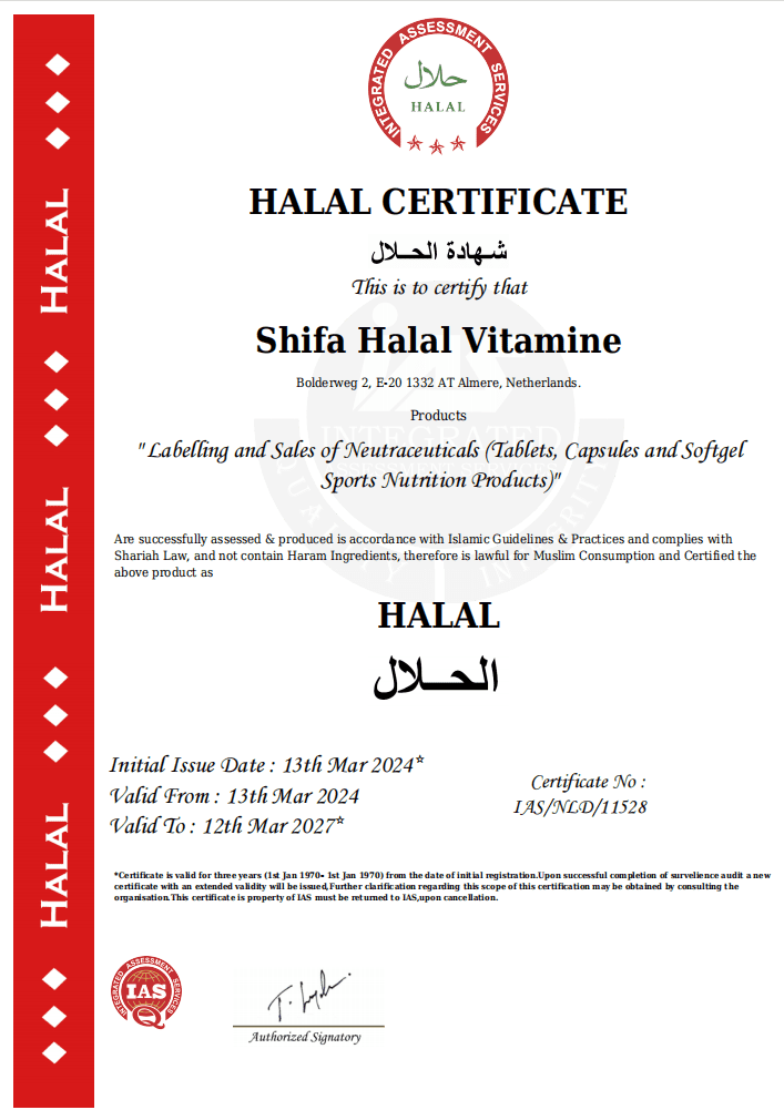Our Certificate - Shifa Halal Vitamin